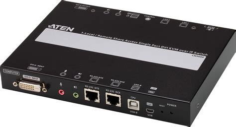 Aten Cn Local Remote Share Access Single Port Dvi Kvm Over Ip Switch With Kvm Cable And