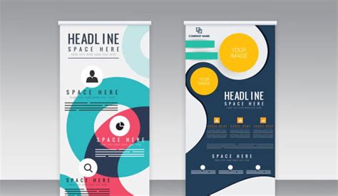 기업 배너 템플릿 스크롤 Standee 모양 현대 개요 Ai Eps Uidownload