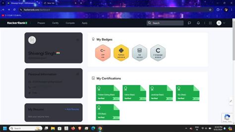 Shivangi Singh On Linkedin Techjourney Continuouslearning Hackerrank Programming Achievement
