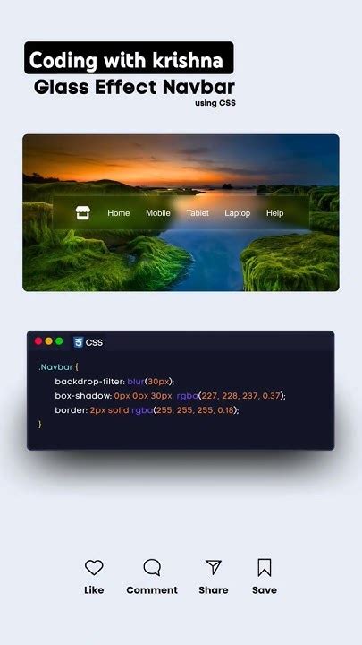 Glass Effect Navbar Using Css¦ Css Animation Navbar Html Frontend