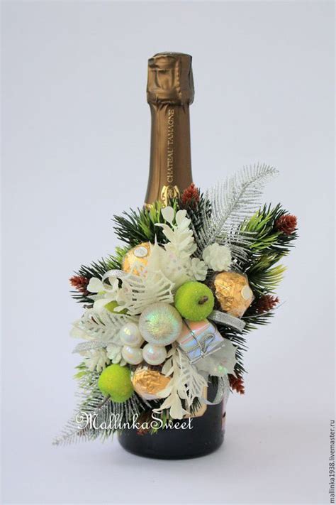 Букет из конфет Украшение шампанское Новогоднее в интернет магазине на Ярмарке Мастеров