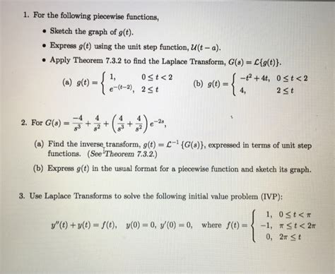 Solved For The Following Piecewise Functions Sketch The