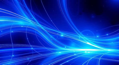 Abstract Blue Glowing Lines And Shapes On Dark Background Premium Ai Generated Image