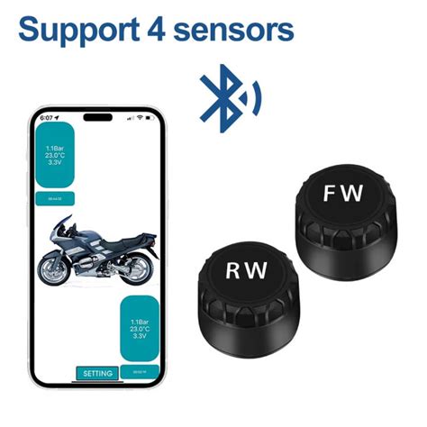 Motorcycle Bluetooth Compatible Tire Pressure Monitoring System TPMS Tire Pressure Sensors
