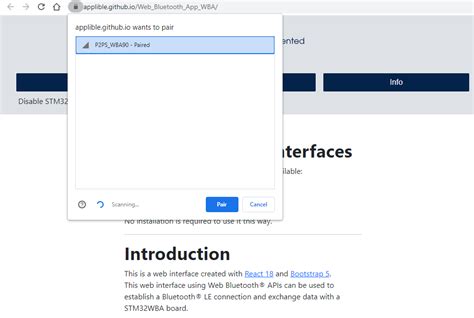 Web Bluetooth App Wba
