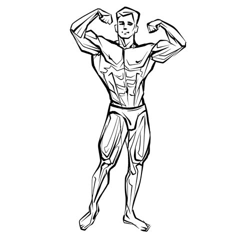 Premium Vector Bodybuilder Muscle Man Fitness Posing Black And White