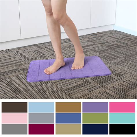 Memory Foam Absorbent Bath Floor Non Slip Mat Rug Shower Carpet Purple