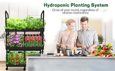 Large 3 Tier Indoor Hydroponics System Kit With Grow Lights