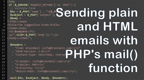 emailing form data in php brainbell