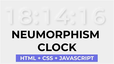 Neumorphism Clock Html Css Js Youtube