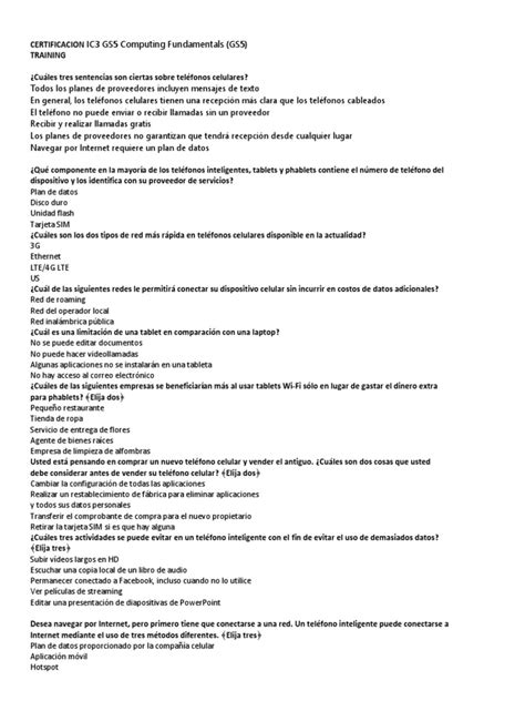 Certificacion Ic3 Gs5 Computing Fundamentals Pdf Teléfonos Móviles Telefonía Móvil
