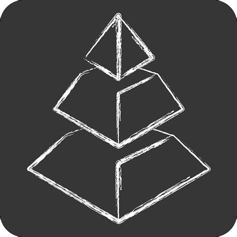 Premium Vector Icon Pyramid Chart Related To 3d Visualization Symbol Chalk Style Simple Design