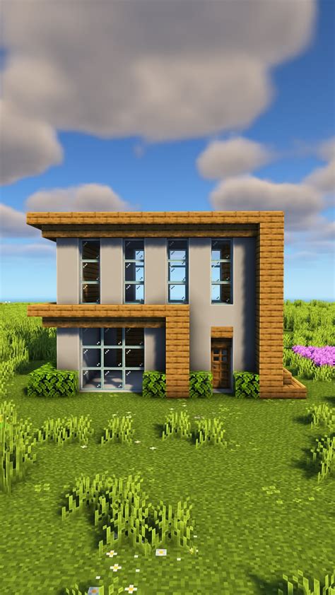 Casa Moderna En Minecraft Para Survival Casas Minecraft Simples