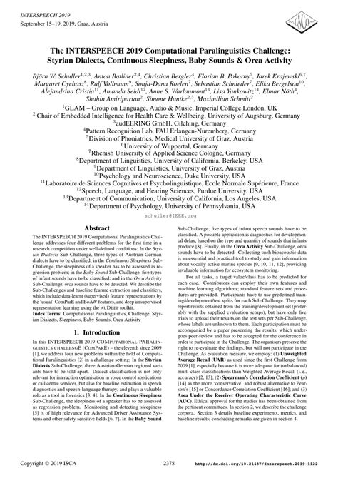 Pdf The Interspeech 2019 Computational Paralinguistics Challenge Styrian Dialects Continuous