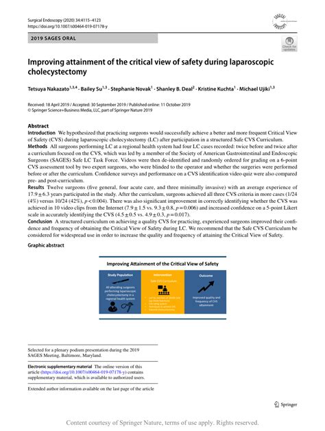 Improving Attainment Of The Critical View Of Safety During Laparoscopic Cholecystectomy