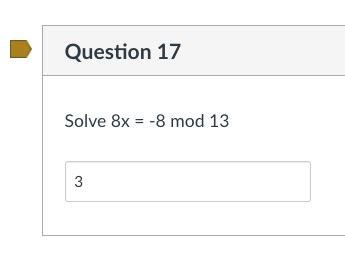 Solved Solve 8x 8mod13 Chegg Com