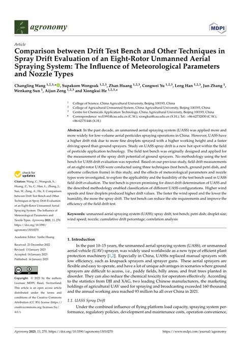 Pdf Comparison Between Drift Test Bench And Other Techniques In Spray Drift Evaluation Of An
