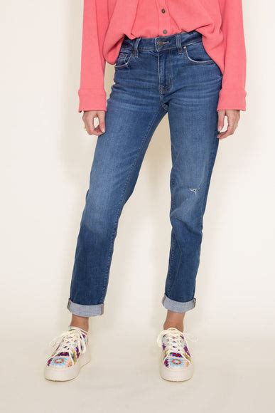 Eunina Frankie Mid Rise Girlfriend Jeans For Women E0001870pt Patch