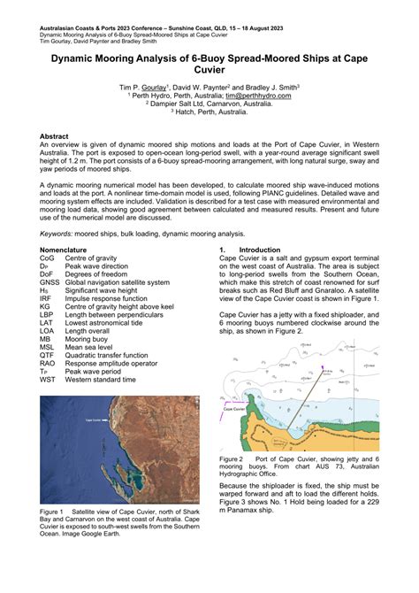 Pdf Dynamic Mooring Analysis Of 6 Buoy Spread Moored Ships At Cape Cuvier