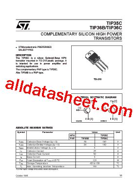 TIP C Datasheet PDF STMicroelectronics