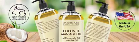 Majestic Pure Coconut Massage Oil Ultra Glide Formula With Soothing Aroma Made With Natural