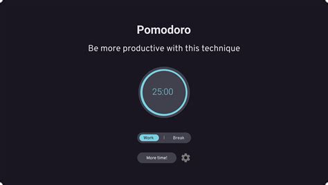 Pomodoro Clock Project Dark Theme Behance