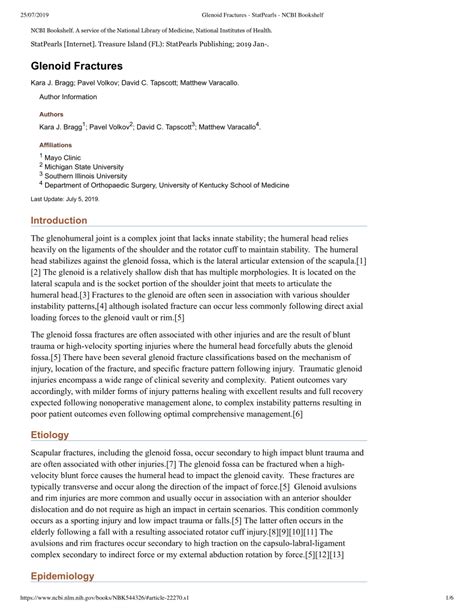 Pdf Glenoid Fractures