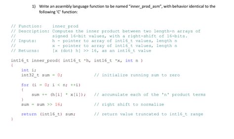 Solved 1 Write An Assembly Language Function To Be Named