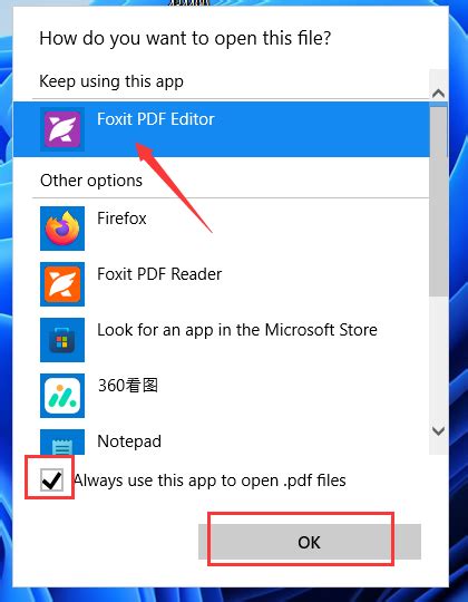 how to set foxit as the system default viewer when the default keeps going to microsoft edge