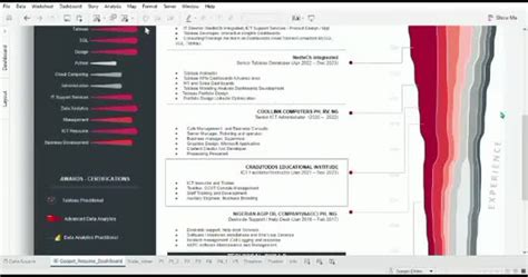 Gospel Chinedu K On Linkedin Tableau Resume Tableauresume Interactiveresume
