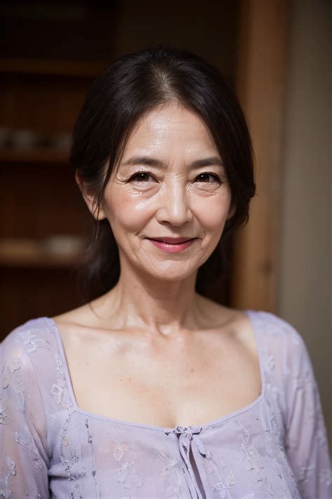 보라색 드레스를 입고 미소 짓는 여성의 클로즈업 Seaart Ai