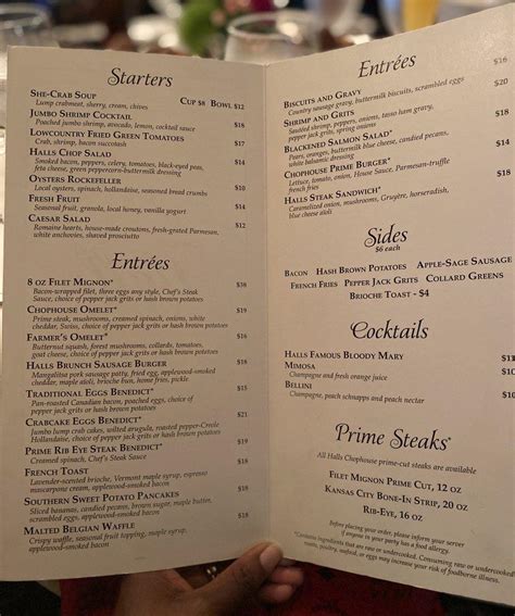 Menu At Halls Chophouse Pub And Bar Charleston 434 King St