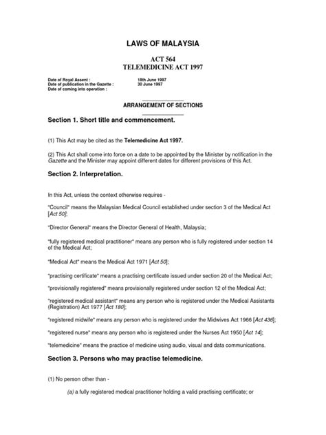 Telemedicine Act 1997 Pdf Informed Consent Midwife