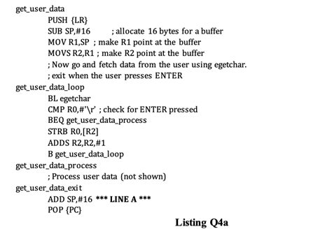 Solved C ﻿listing Q4a Shows An Assembly Language Function