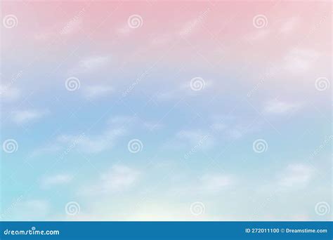 Soft Cloudy Gradient Blue Abstract Sky Background In Sweet Color Stock Illustration