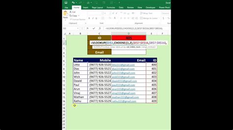 Excel Tips 27 Left Lookup Using Vlookup And Choose Function Sobanan