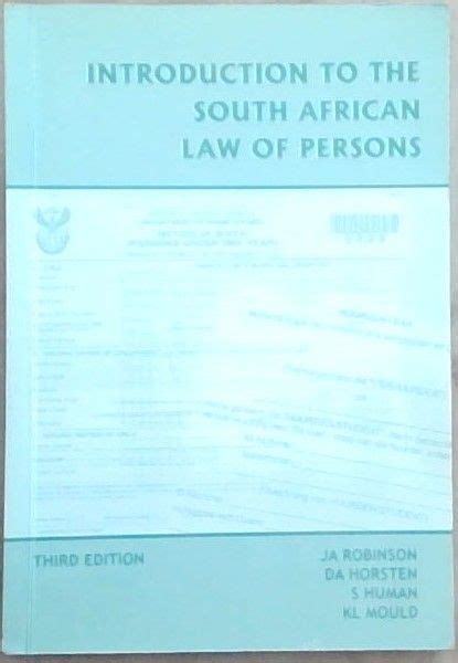 introduction to the south african law of persons third edition