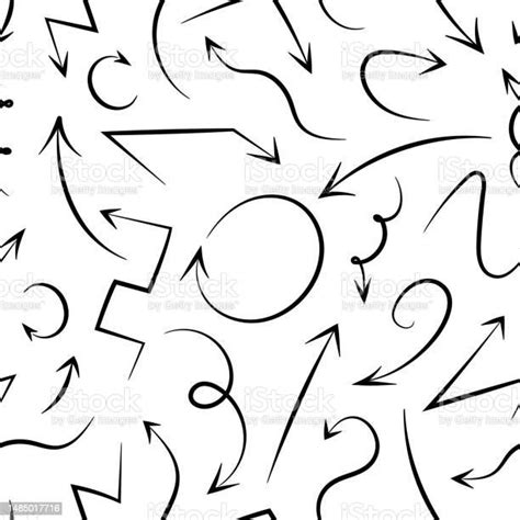 검은 색으로 그려진 화살표의 매끄러운 패턴 날카롭고 물결 모양의 포인터 경로 벡터입니다 위 아래 왼쪽 오른쪽 방향 각도에 대한 스톡 벡터 아트 및 기타 이미지 Istock