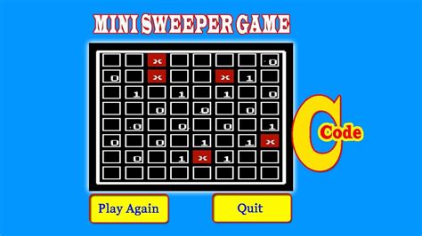 Mini Sweeper Game In C Codedeveloper Youtube