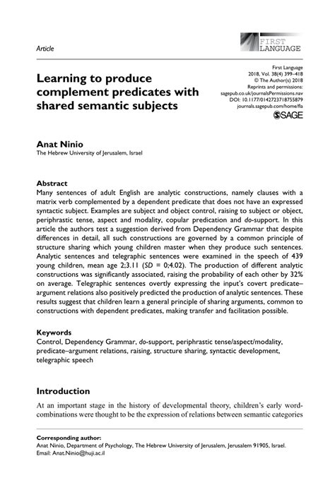 Pdf Learning To Produce Complement Predicates With Shared Semantic
