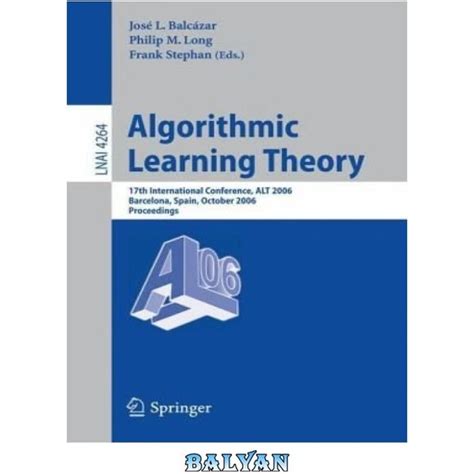 خرید و قیمت دانلود کتاب Algorithmic Learning Theory 17th International