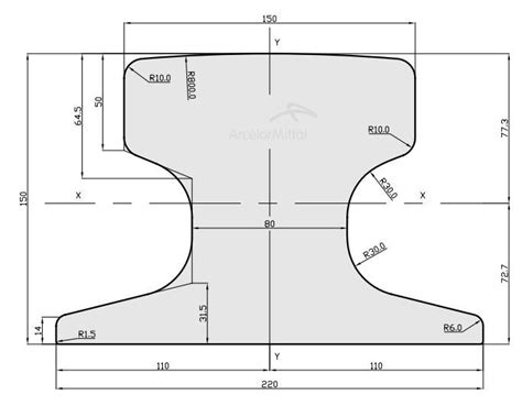 Crane Rail A150 Arcelormittal