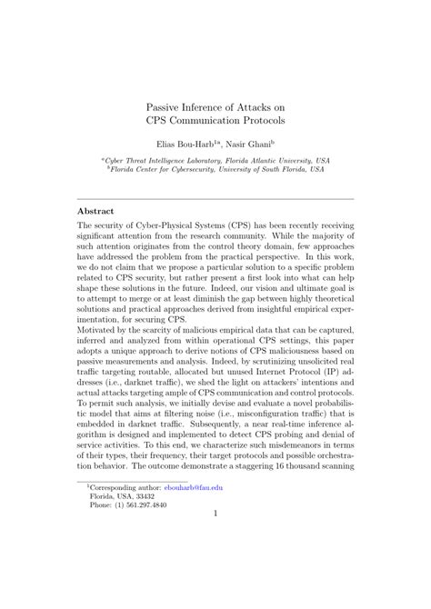 Pdf Passive Inference Of Attacks On Cps Communication Protocols