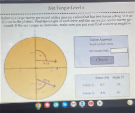 Solved Net Torque Level Shown In The Picture Frind The Chegg Com
