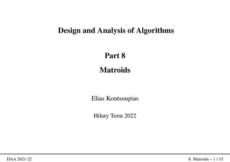 Matroids Many But Not All Applications Of Thegreedy Algorithm