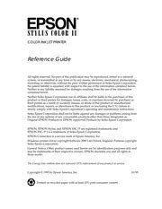 Epson Stylus Color Ii Reference Guide Free Download Borrow And Streaming Internet Archive