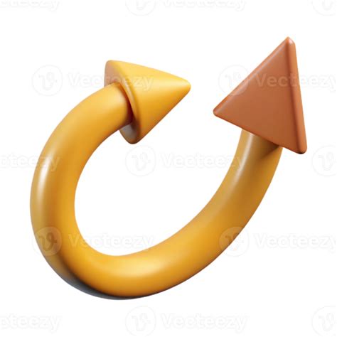 3d Render Yellow Orange Curved Arrow Up 54047326 Png