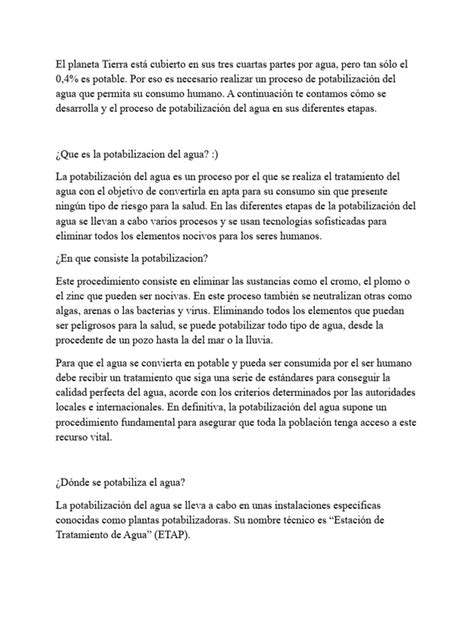 Potabilización Del Agua Descargar Gratis Pdf Agua Potable Agua