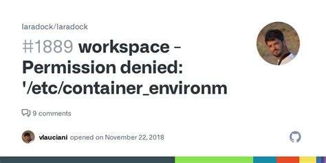 workspace permission denied etc container environment · issue