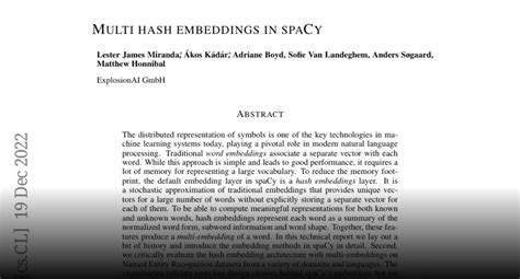 paper page multi hash embeddings in spacy